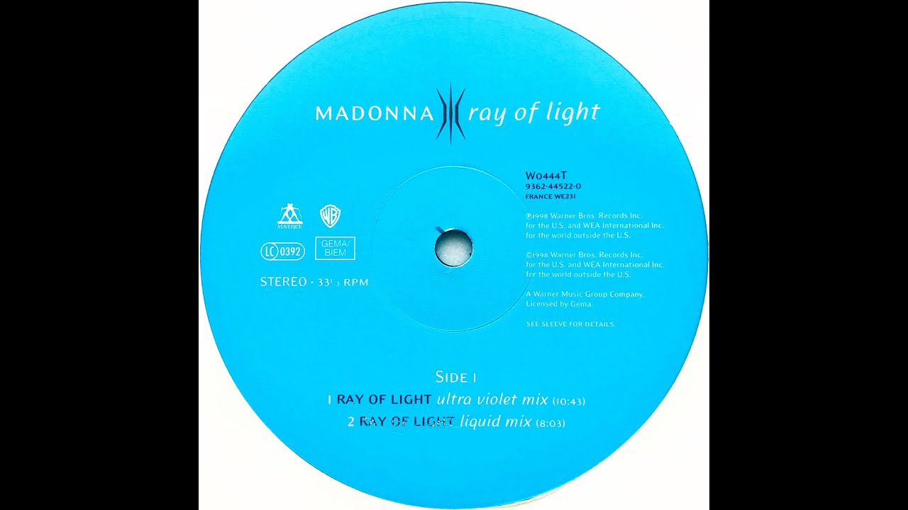 Madonna • Ray Of Light (Ultra Violet Mix) (1998) - YouTube