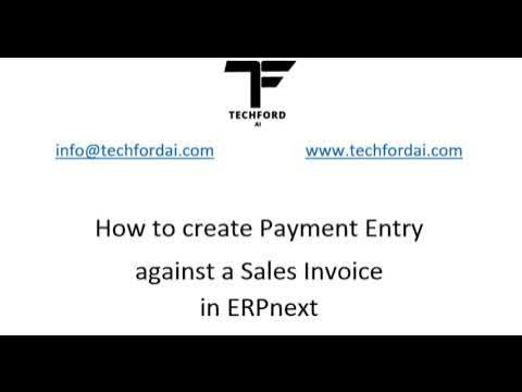 Record Payment Against Sales Invoice in ERPnext - YouTube