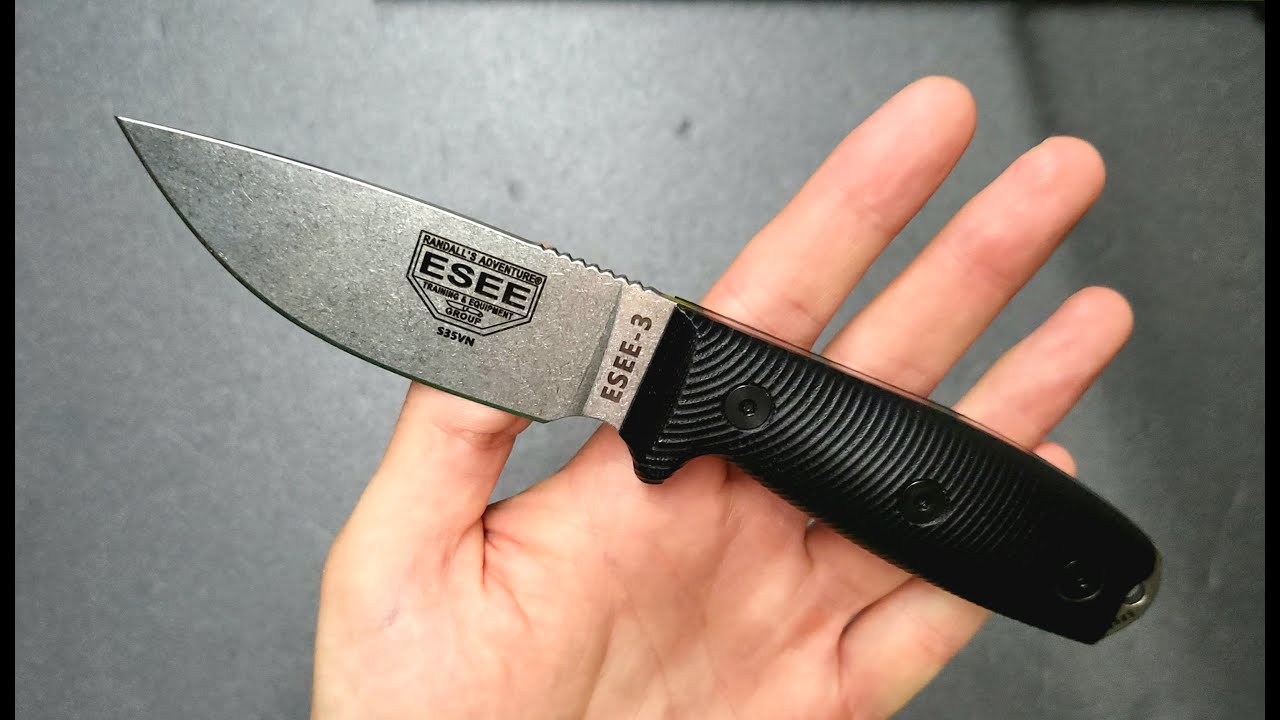ESEE 3 CPM S35VN '3D Black G10' - YouTube