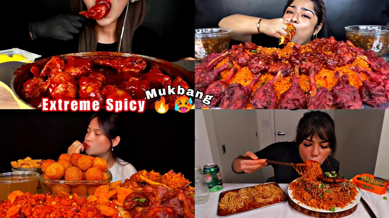 🔥 Ultimate Spicy Food Mukbang Compilation | No Reaction Challenge ...