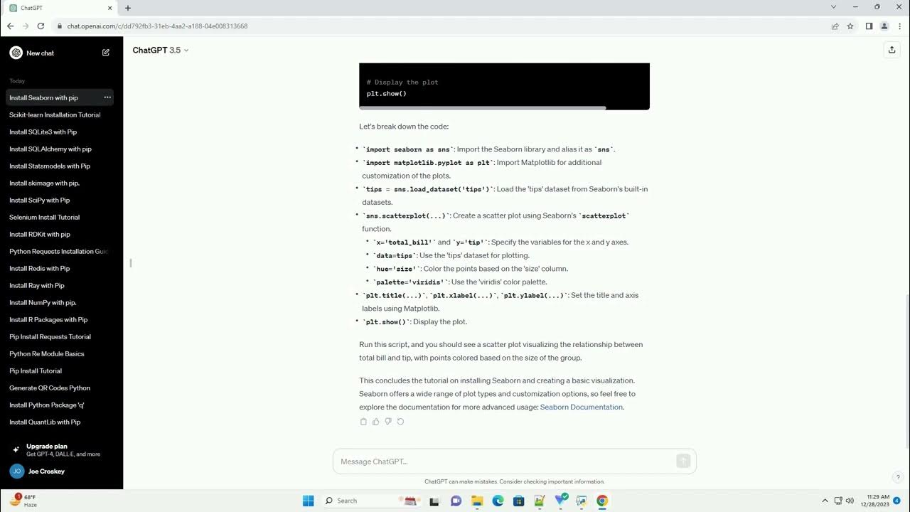 pip install seaborn - YouTube