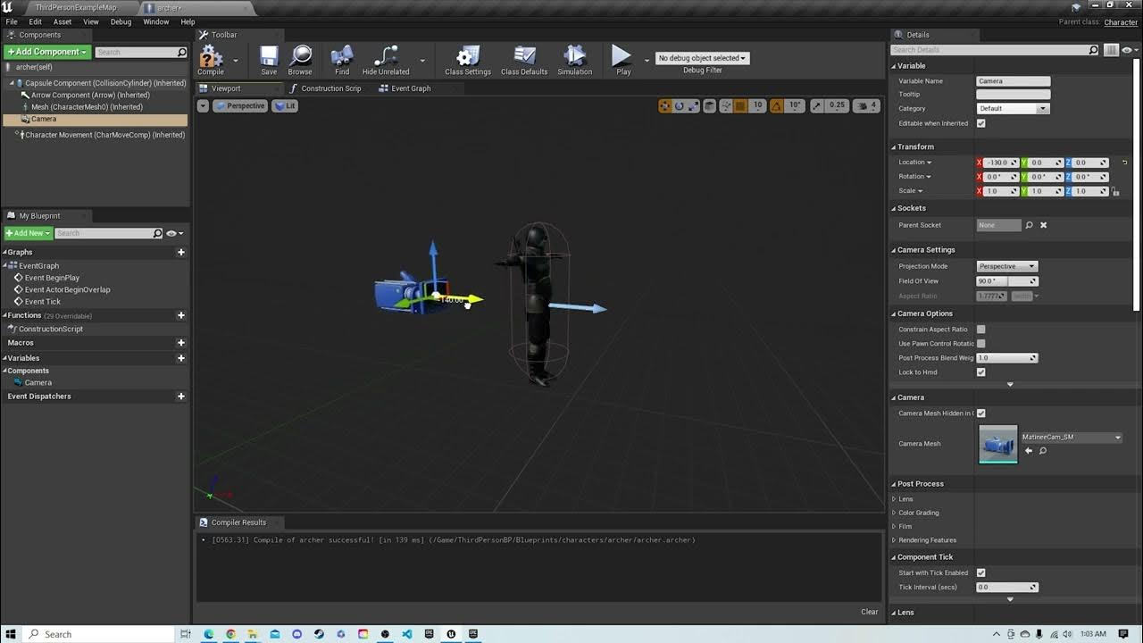 7. ADDING THE CAMERA TO CHARACTER BLUEPRINT #UE4 #RPG #HOWTO - YouTube