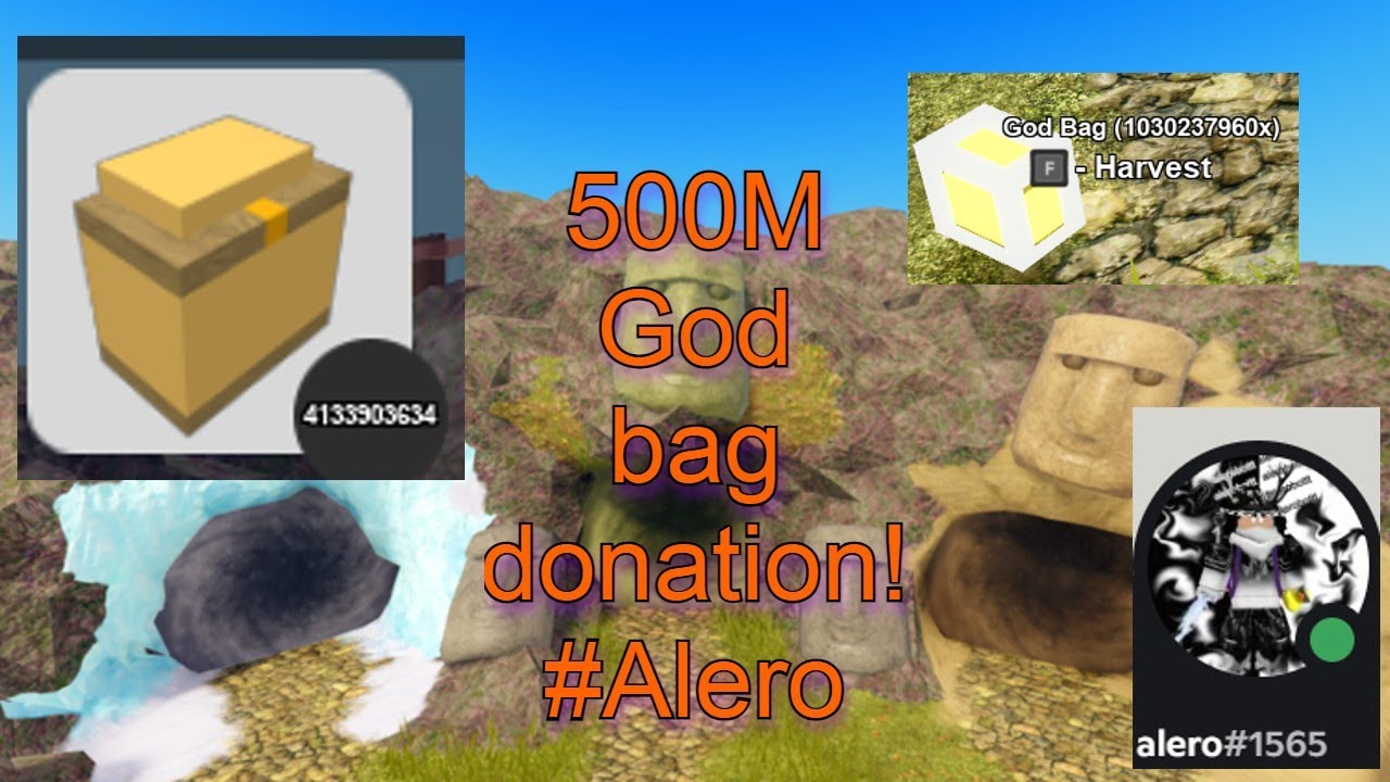 Alero gave me 500 MILLION GOD BAGS!!🤯🤯🤯 Roblox Booga Booga Hybrid - YouTube