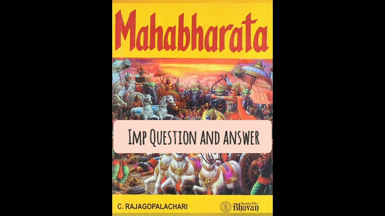 #Mahabharata by C.Gopalacharai imp Question and Answer - YouTube