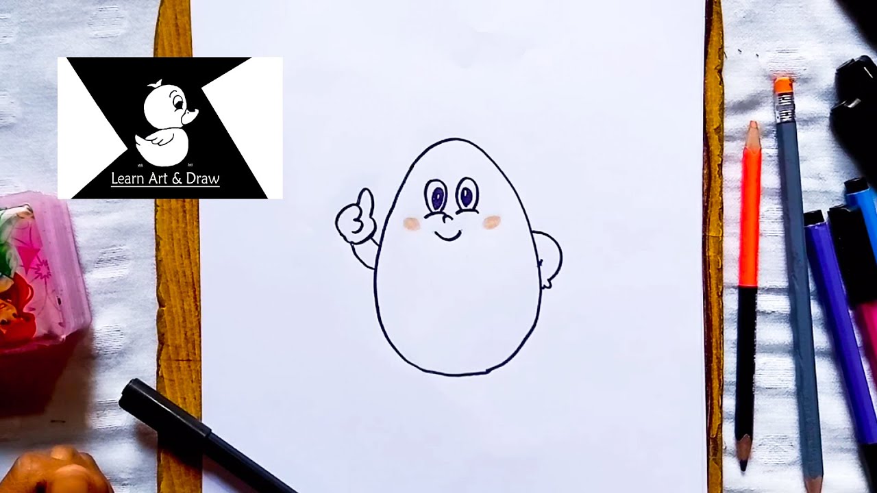 How to Draw an Egg Smile Face in Pencil Drawing Tutorial - YouTube