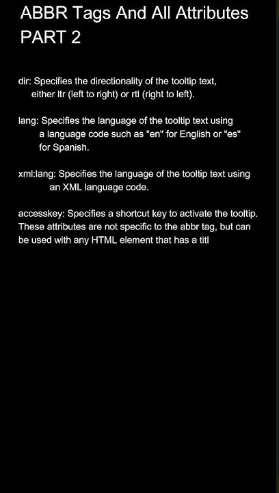 11 Abbr Tag And All Attributes Part 2 Shorts Codingtips Coding Programming Html Youtube