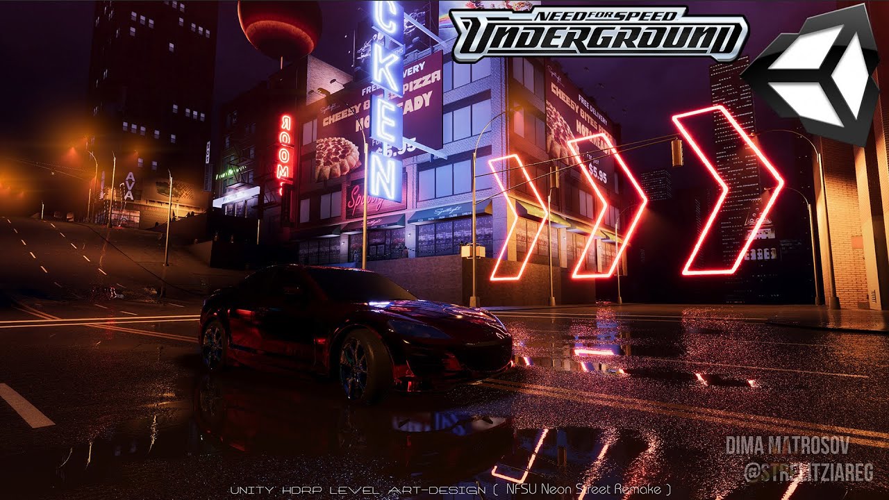 NFSU - Neon Street Remake [Power on Unity] - YouTube