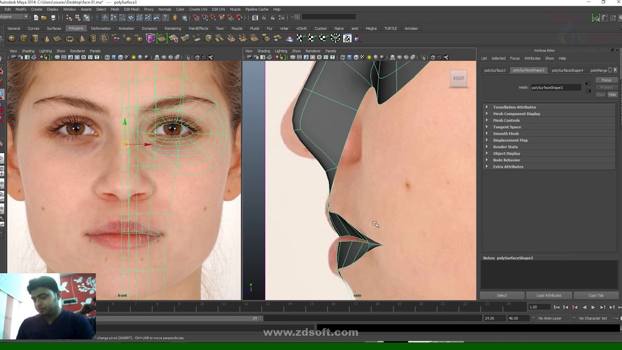 Face Modelling Tutorial In Maya Part 3 - YouTube
