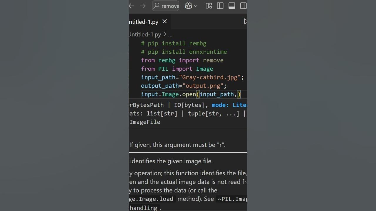 Remove Image Background using Python #coding #programming #python #birds - YouTube