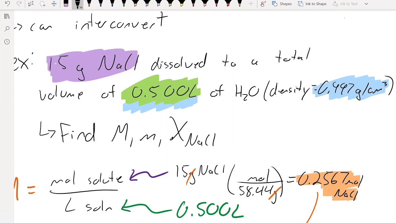 CHEM102 CH11 pt13 units of concentration - YouTube