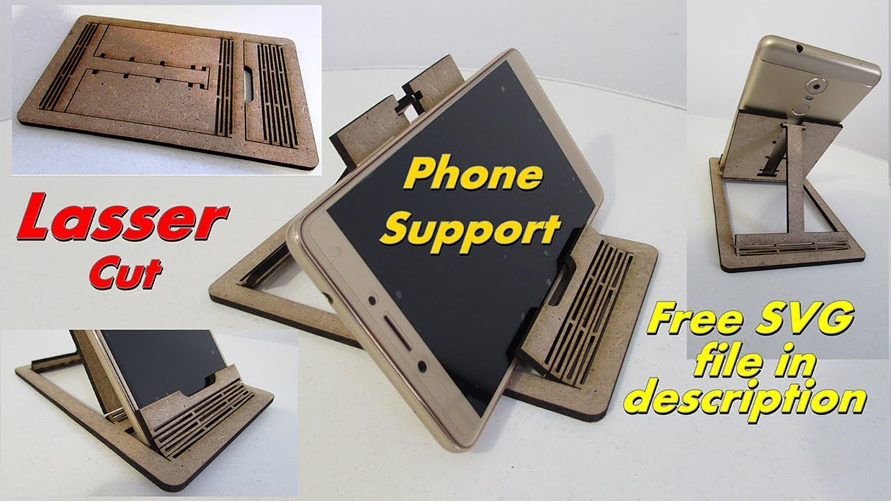 Phone support laser cut diy - YouTube