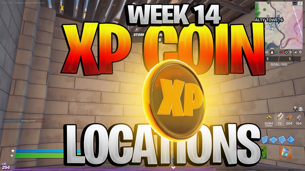 Fortnite Week 14 ALL 10 XP COIN LOCATIONS (Season 5 Week 14 XP Coins ...