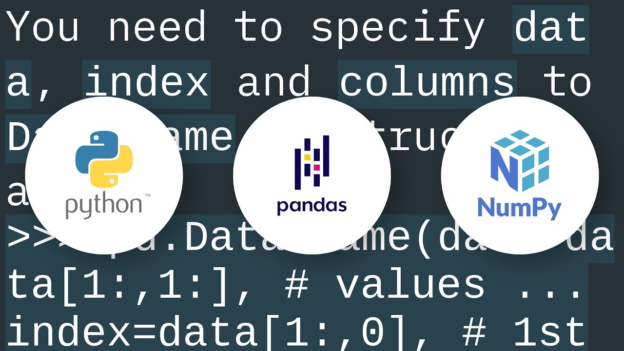 Creating A Pandas Dataframe From A Numpy Array How Do I Specify The 2569