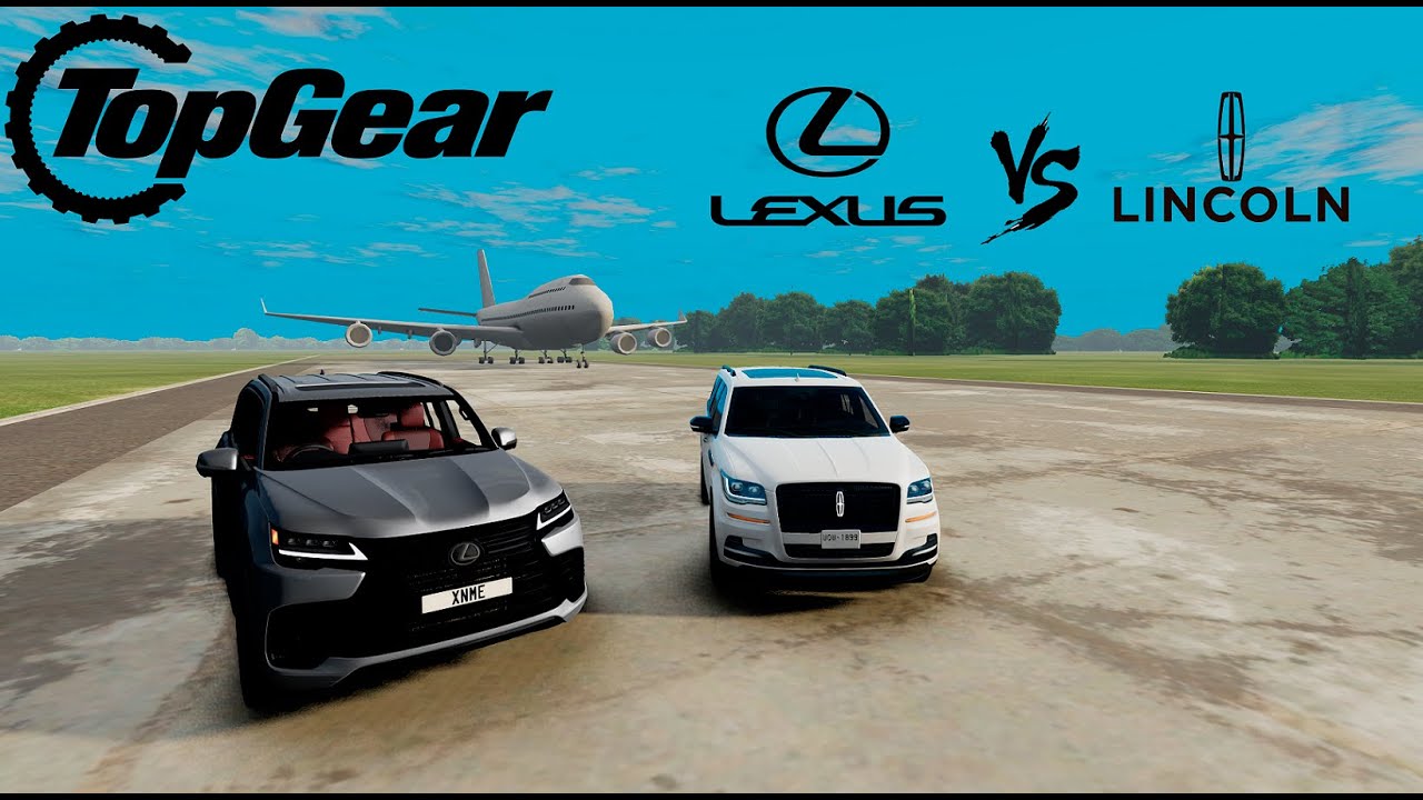 TOP GEAR Test Track - Lexus LX500 vs Lincoln Navigator - BeamNG Drive # ...