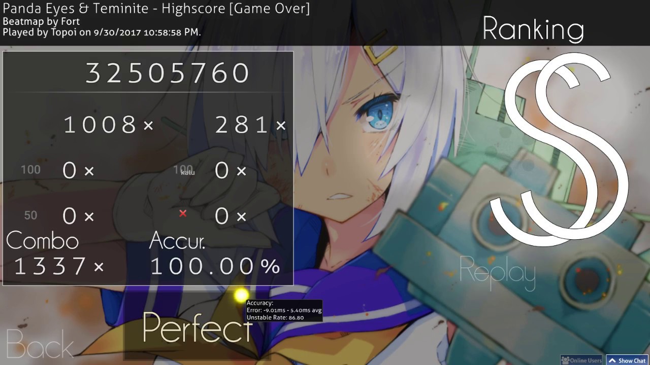 osu! | Panda Eyes & Teminite - Highscore [Game Over] 7.33* SS #5 - YouTube