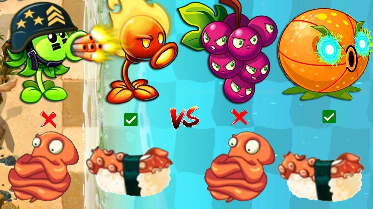 Every Plants Vs 8 Octopus Item - Who Will Win? - PvZ 2 Challenge - YouTube