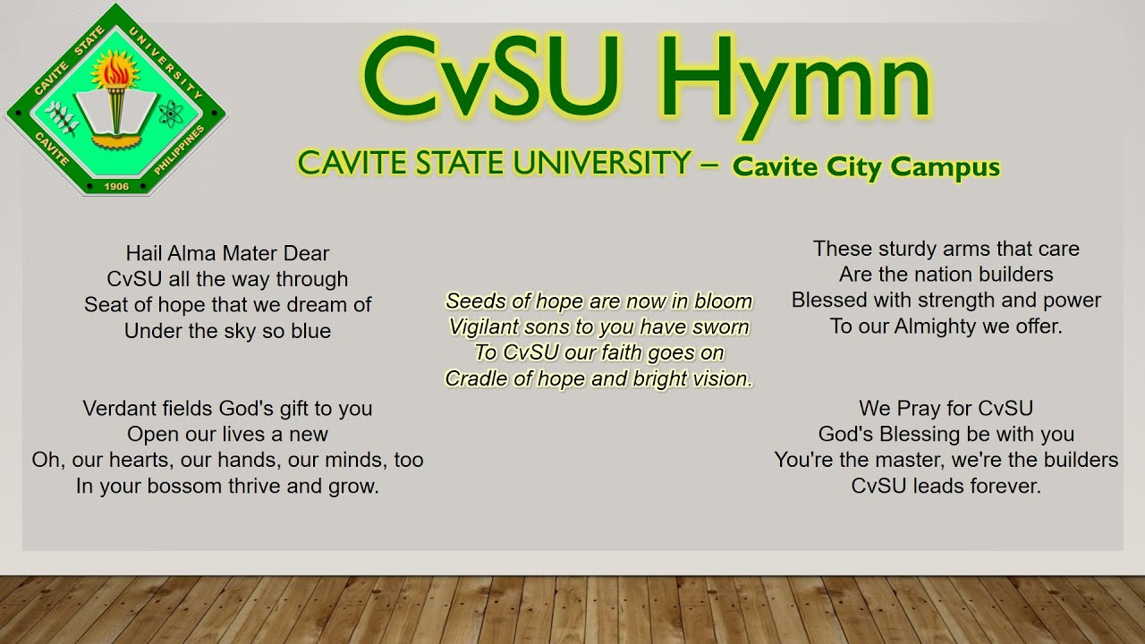 Cavite state University Hymn (CvSU Hymn) - with lyrics & vocals - YouTube