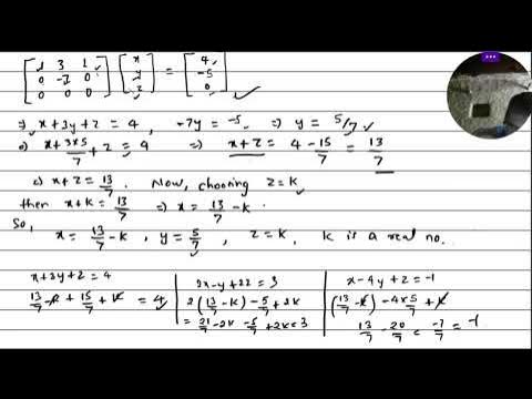 MATRICES 12 EXAMPLES ON SYSTEM OF LINEAR EQUATIONS - YouTube