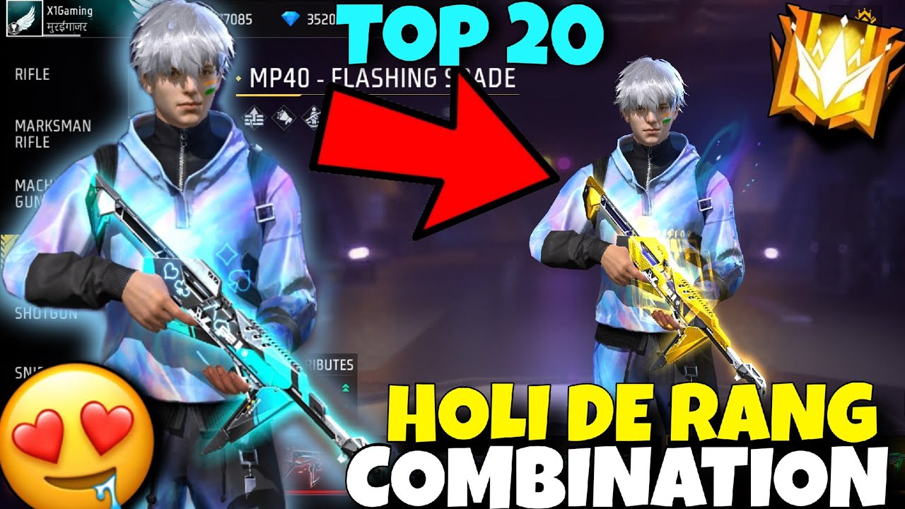 Free fire holi Special 😍 Holi De Rang Bundle Combination Holi Ring ...