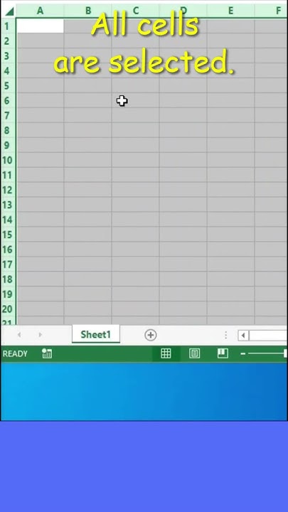 How to select All cells in VBA | Visual Basic Application - YouTube