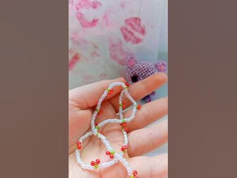 Чокер с вишенками из бисера 🍒Мой тг канал:https://t.me/biserinka513 # ...