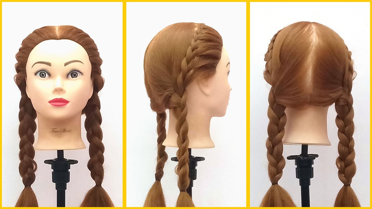 two braid hairstyles for school | cute hairstyle for school girl | Do ...