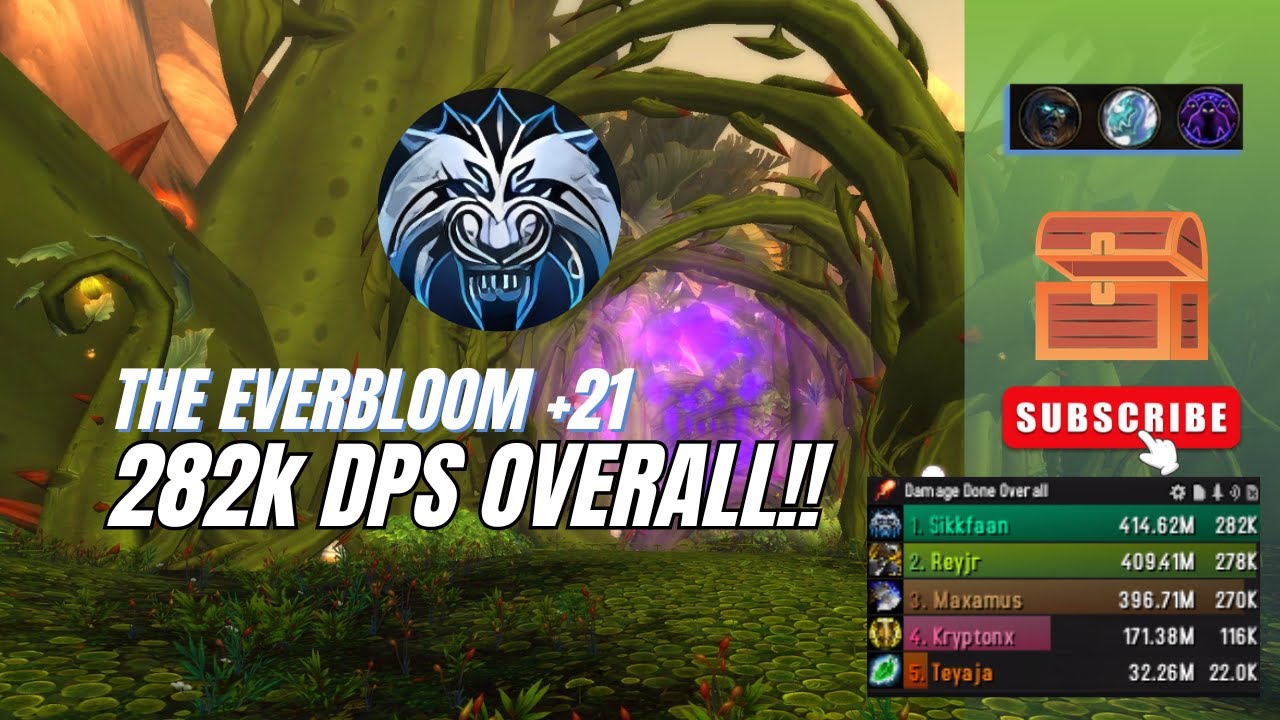 Crushing Mythic +21 The Everbloom Dungeon! WINDWALKER MONK 282K DPS ...