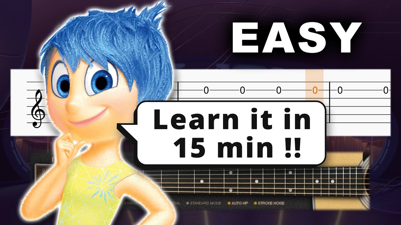 Inside Out Theme - Bundle of Joy - EASY Guitar tutorial (TAB) - YouTube