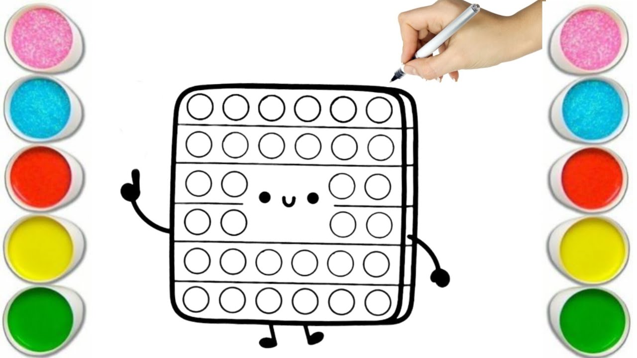 Cute Pop It Drawing & Coloring 🌈 | Easy Pop It Art for Kids | Learn ...