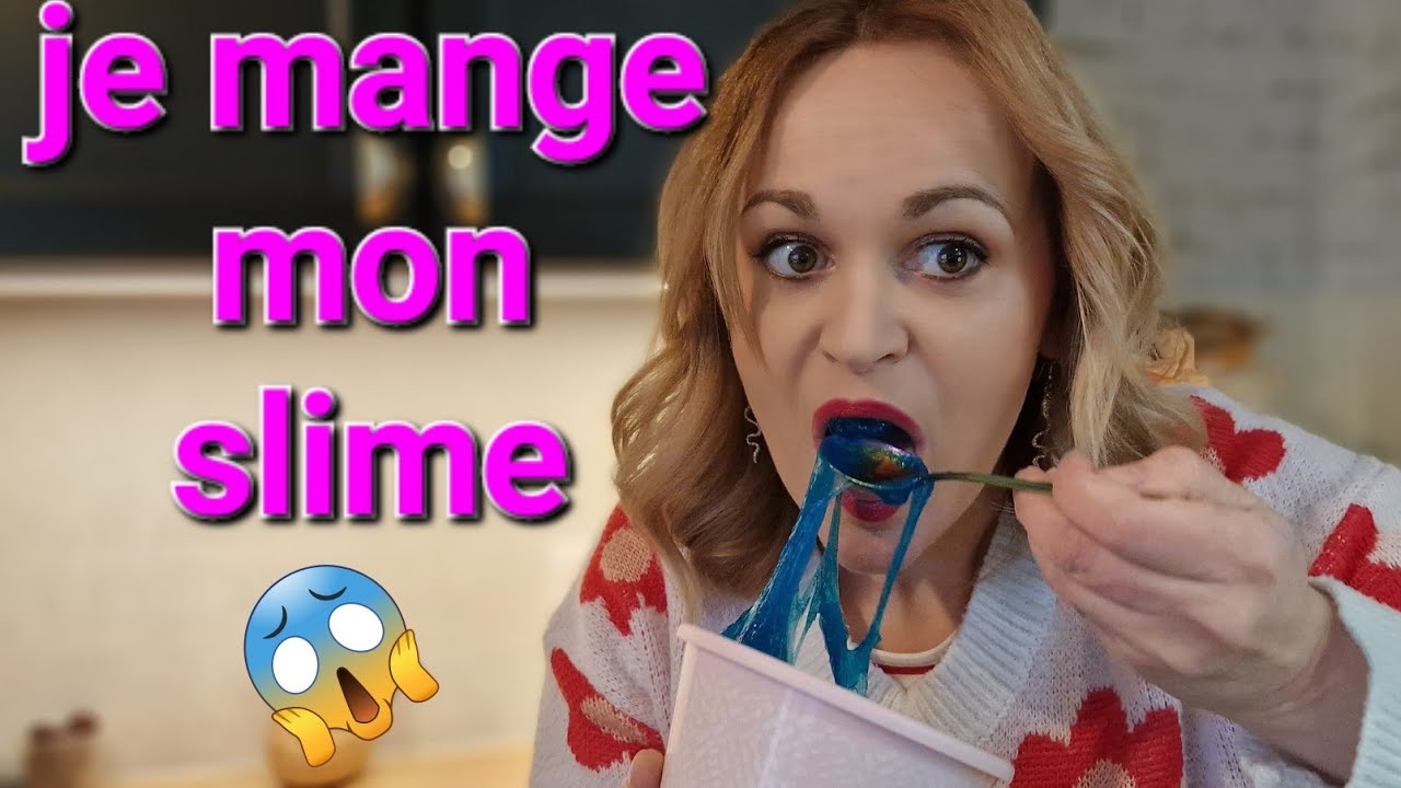 je mange mon slime slime sans colle 2 ingrédients RECETTE FACILE - YouTube