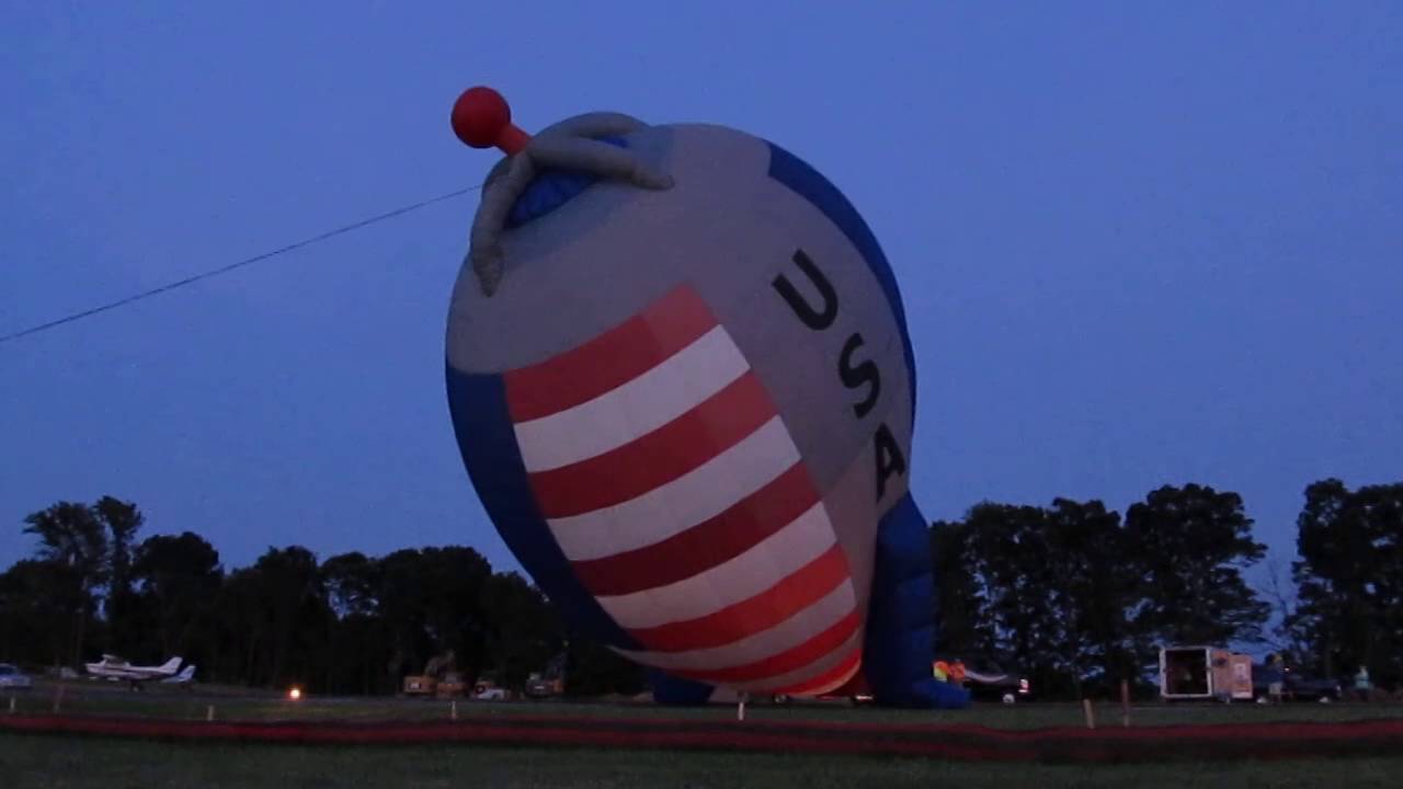 USA Rocket Ship Hot Air Balloon (Time Lapse) - YouTube