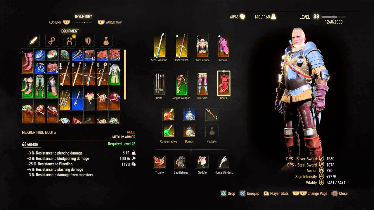 The Witcher 3: The Wild Hunt- Nekker Hide Boots (Medium Relic Armor ...