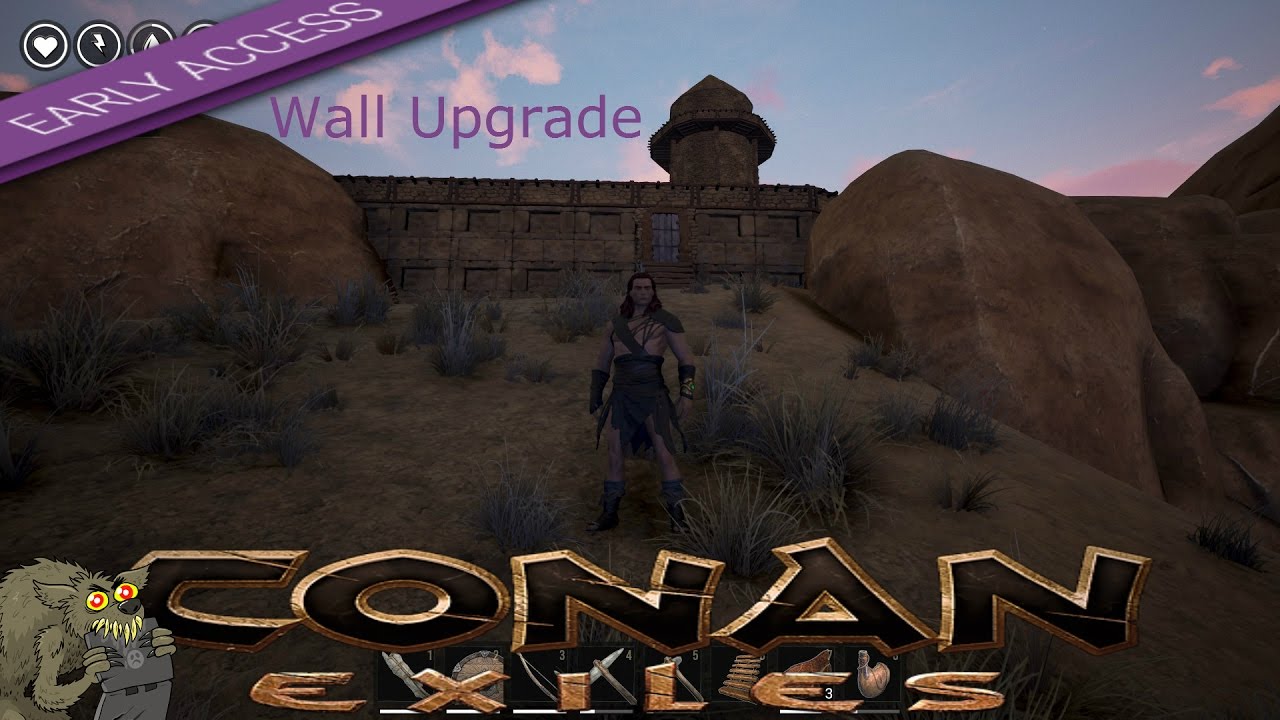 Conan Exiles - Upgrading Wall to tier 2 - YouTube