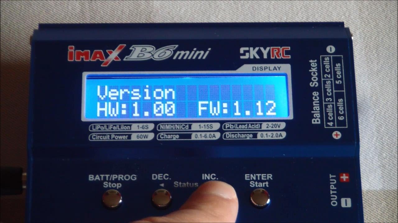 SkyRC iMAX B6 mini FW1.12 menu overview - YouTube