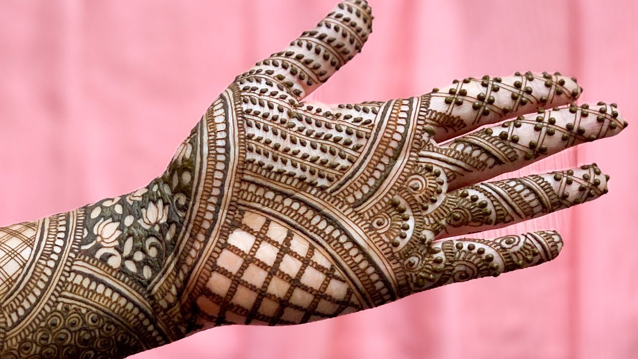 HEAVY INDIAN BRIDAL MEHNDI HENNA WITH 7 TYPES OF FILLS/GRIDS ELEMENTS ...