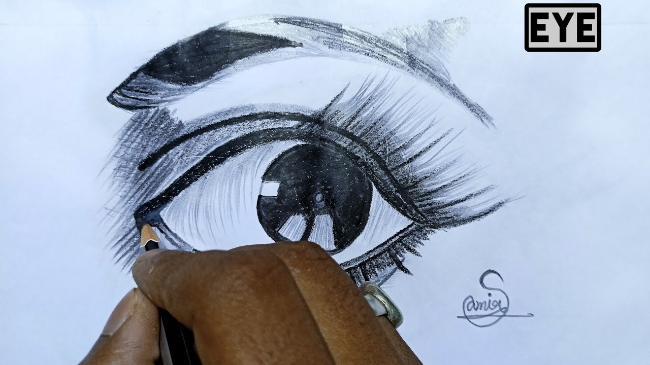Very beautiful eye drawing step by step/Eye pictures made easy - YouTube