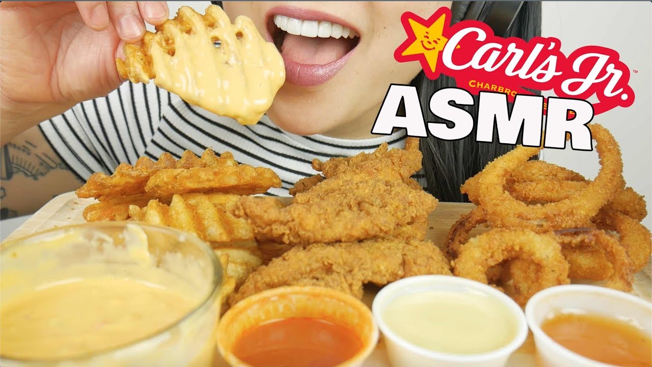 ASMR Carl's Jr. *FRIED FOOD (EXTREME CRUNCH EATING SOUNDS) NO TALKING ...