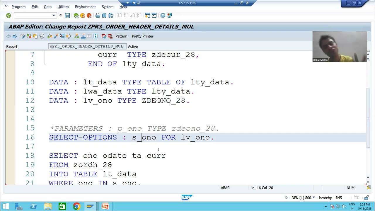 7 Abap Programming Classical Reports Single Database Table Part6 Youtube