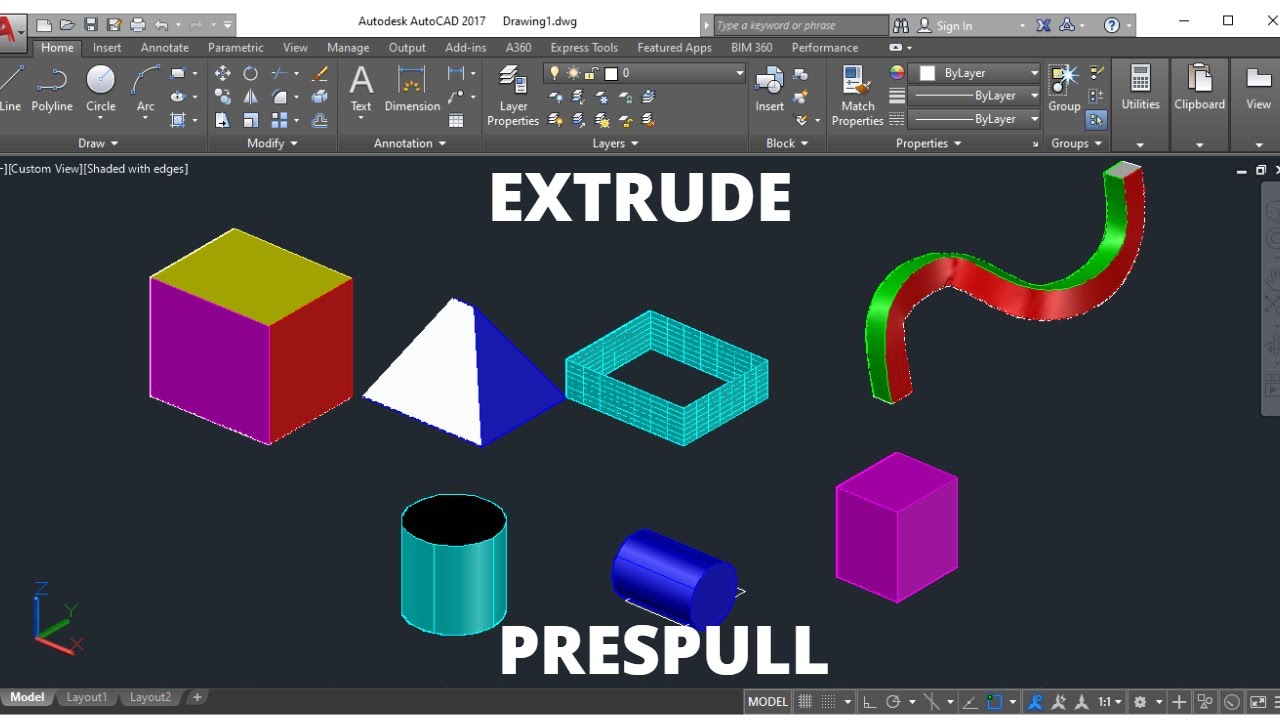 Differentiate Extrude And Presspull Commands In AutoCAD YouTube Differentiate Extrude And Presspull Commands In AutoCAD YouTube