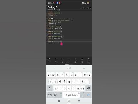 Find a day in week using If Else in c programming#coding #codingshortvideo #shortsfeed #shorts ...
