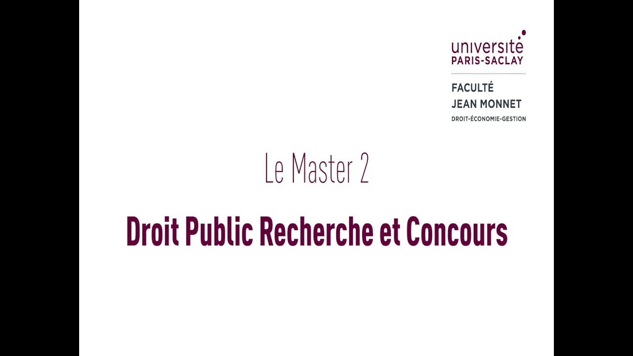 Master 2 - Droit Public Recherche et Concours - YouTube