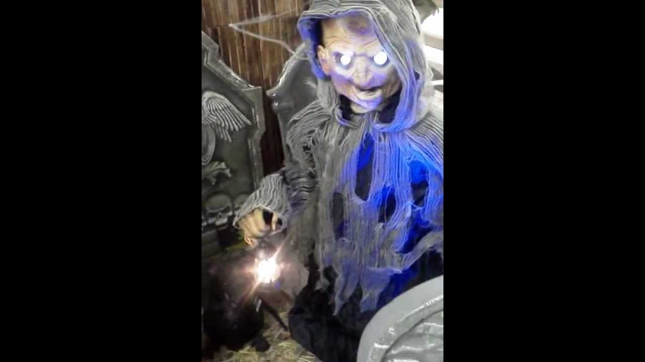 Spirit Halloween grave yard greeter animated props - YouTube