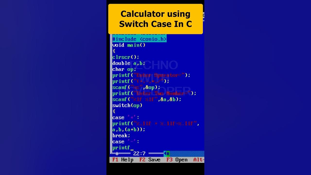 Simple Calculator Program Using Switch Case In C Part 117 C Programming Ytshorts