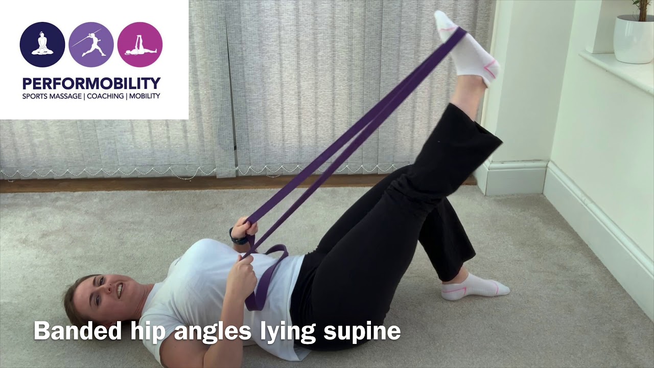 Banded Hip Angles Lying Supine - PERFORMOBILITY - YouTube