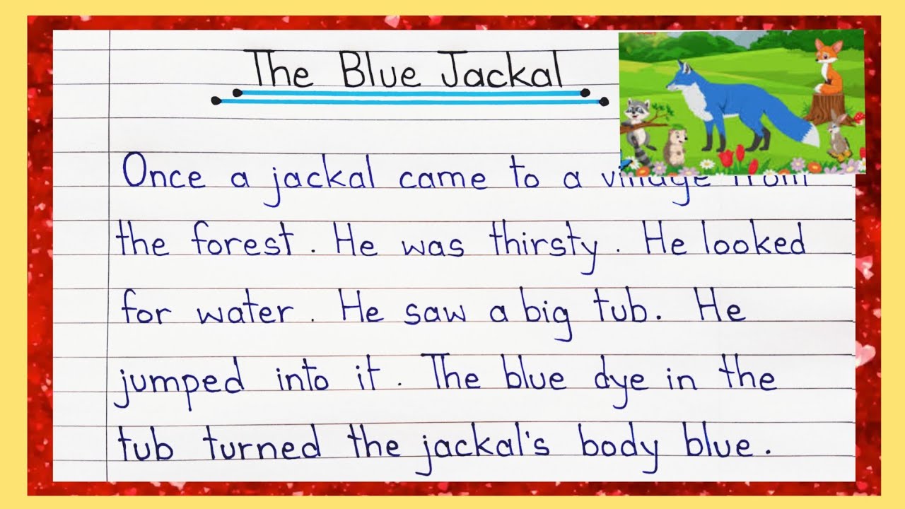 The Blue Jackal Story Writing in English || Moral Story || Panchatantra ...