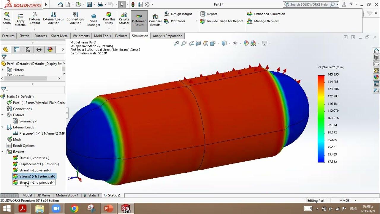 SolidWorks Simulation Tutorial - تمارين علي برنامج السولدوركس سيميوليشن ...