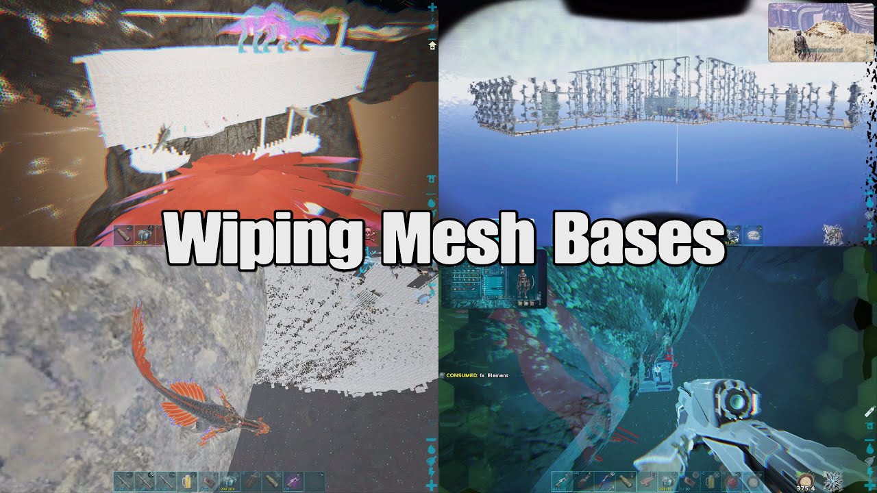 Wiping Mesh Bases Ark Official PVP PS5 - YouTube