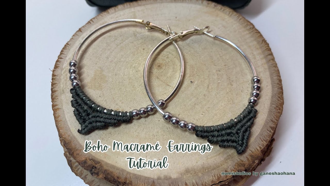 Macramé Boho Hoop Earrings | Quick and Easy Tutorial | Step-by-Step ...