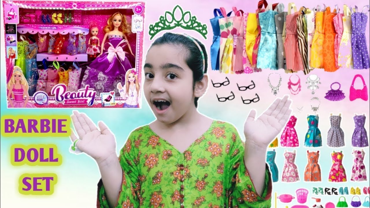 Princess Doll And Accessories Unboxing | Barbie Set Unboxing Video For ...