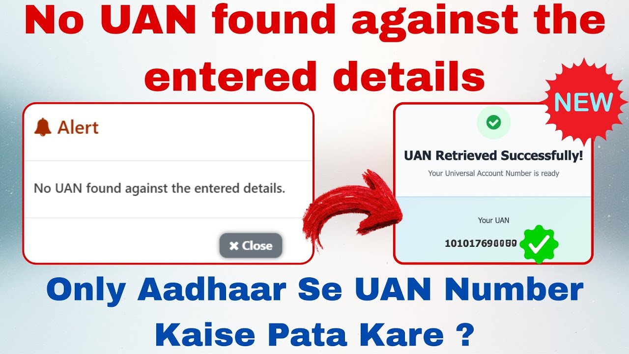 No UAN found against the entered details | Only Aadhaar Se UAN Number ...